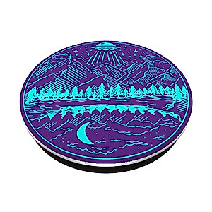 Galaxy UFO Abduction Space Astronaut Nature Lake Moon Alien PopSockets Swappable PopGrip