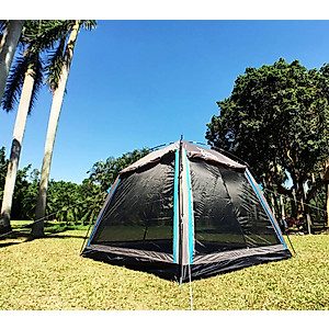 Hasika Screen Camping Tent with Floor 4 Season 8x8ft Large Mesh Room Shelter Canopy for Outdoors Gazebo Outside Poles Excluded