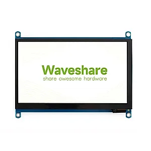 [Latest Version] Waveshare 7inch Capacitive Touch Screen LCD Monitor for RPi 400 4 3 Model B Compatible with All Versions of Raspberry Pi Windows with HDMI/VGA Port
