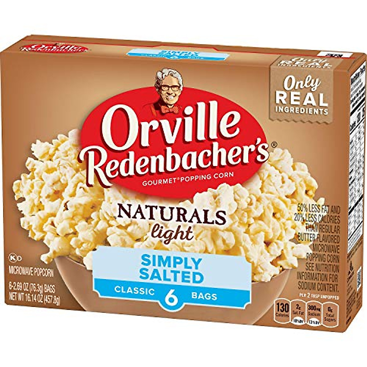 Orville Redenbacher's Naturals Simply Salted Popcorn, Classic Bag, 6-Count
