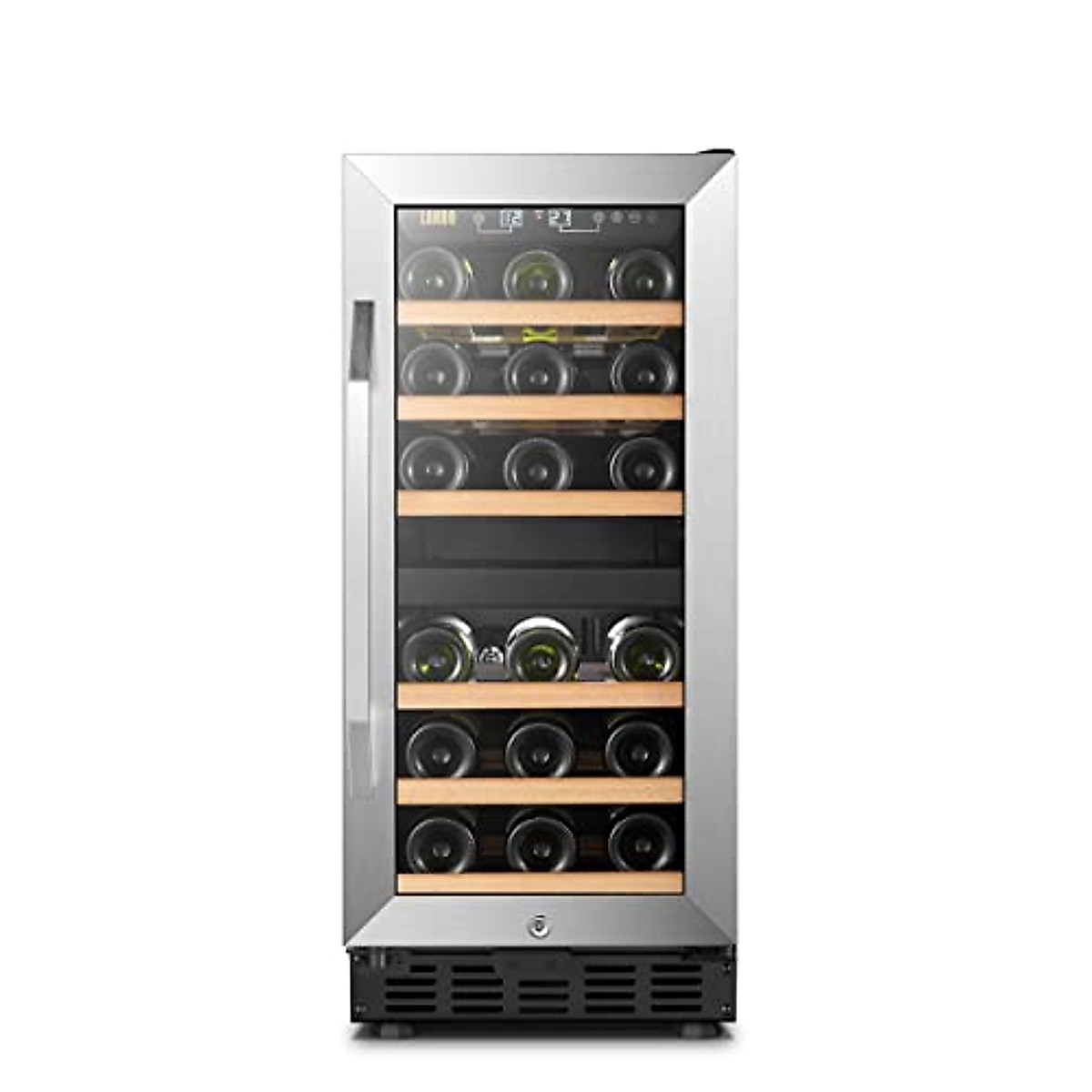 Lanbo 15 Inch Wide Dual Zone Compressor Wine Refrigerator, 28 Bottle