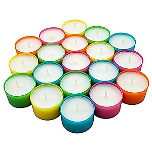 Stonebriar 96 Pack Multicolor Unscented 6 to 7 Hour Long Burning Tea Light Candles