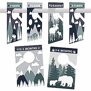6 Baby Closet Size Dividers Boy - Adventure Baby Closet Dividers by Month, Baby Closet Organizer for Nursery Organization, Baby Essentials for Newborn Essentials Baby Boy, Nursery Closet Dividers Boy