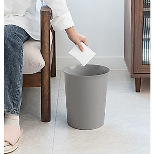 carrotez Open Top Waste Basket, Office Trash can, Small Plastic Garbage Container Bin for Bathroom, Kitchen, Bedroom, Under Desk, Dorm, 5.2 Gallon - Grey