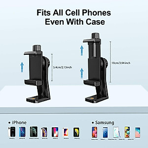 6amLifestyle Cell Phone Tripod Mount Adapter with Tripod Ball Head 360° Rotatable for Universal Smartphone Samsung Galaxy iPhone Holder for Tripod Selfie Stick Monopod Etc