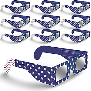Solar Eclipse Glasses (10 pack) ISO 12312-2 Compliant, AAS Recognized, for safe direct Sun Viewing of April 8, 2024 Total Solar Eclipse in USA