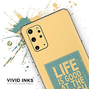 DesignSkinz Grungy Life is Good at The Beach Protective Vinyl Decal Wrap Skin Cover Compatible with The Samsung Galaxy S20 (Screen Trim & Back Glass Skin)