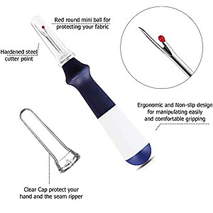 3 Pieces Ergonomic Grip Seam Ripper , Colorful Large Thread Remover for Sewing Crafting Removing Embroidery Hems and Seams