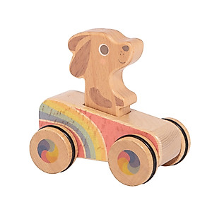 Tiger Tribe Rainbow Roller Dash Hound Rolling Wooden Car with Soft Grip Wheels - Ages 12 mo+ - 91002