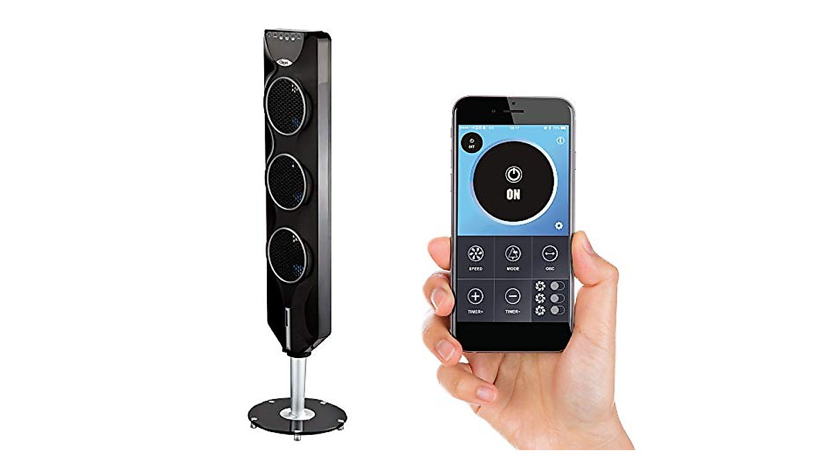 Ozeri 3X Bluetooth Tower Fan - Smart Control & Quiet