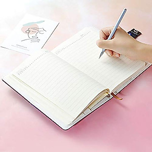 Lock Journal A5 PU Leather Diary with Lock Digital Password Notebook Locking Journal Writing Notebook for Women and Girls Heart Shaped Stationery Purple