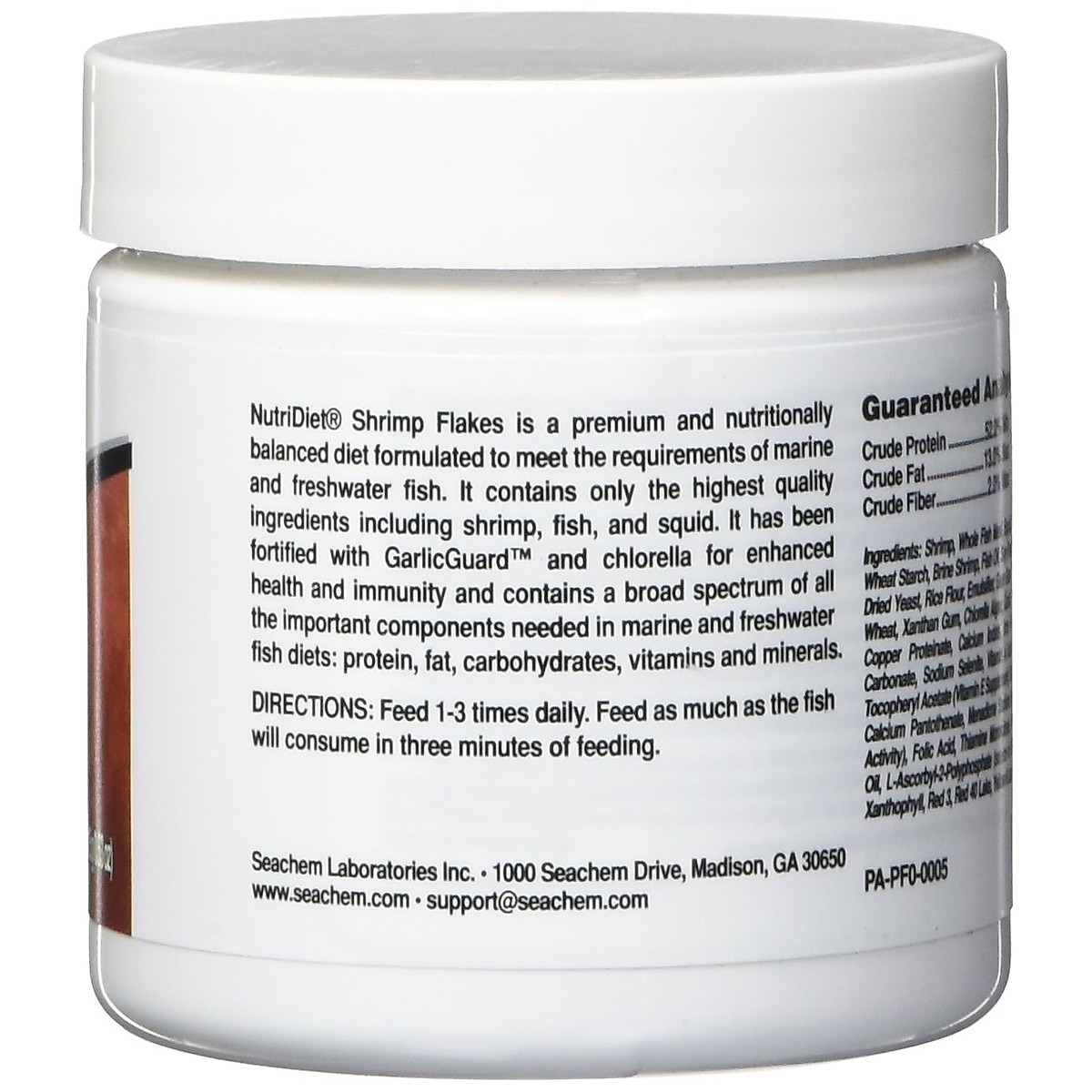 Seachem NutriDiet Shrimp Flakes - Probiotic Fish Food Formula with GarlicGuard 15g/.5oz