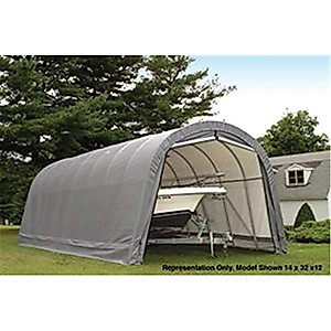 ShelterLogic Outdoor Round Garage Boat/Car Grey 14 x 12 x 28-Foot Storage Shed