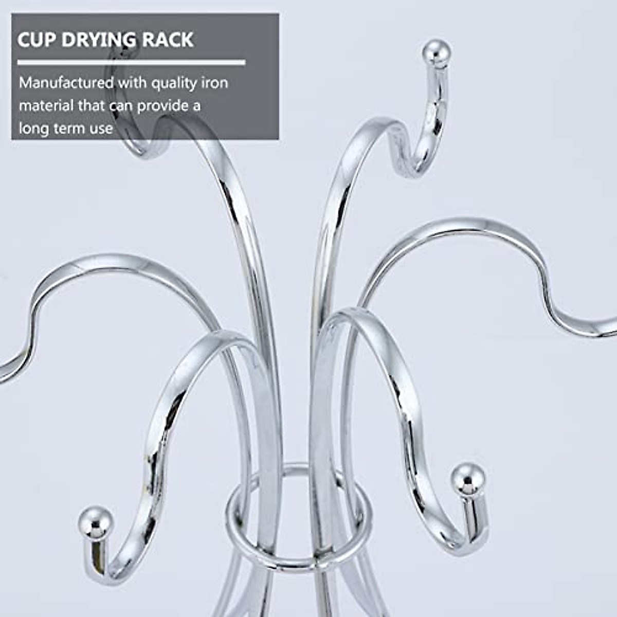 Hemoton 2 Pack Stylish Steel Mug Home Storage Mug Hooks Coffee Cup Stand Coffee Mug Tree Tree Holder Stainless