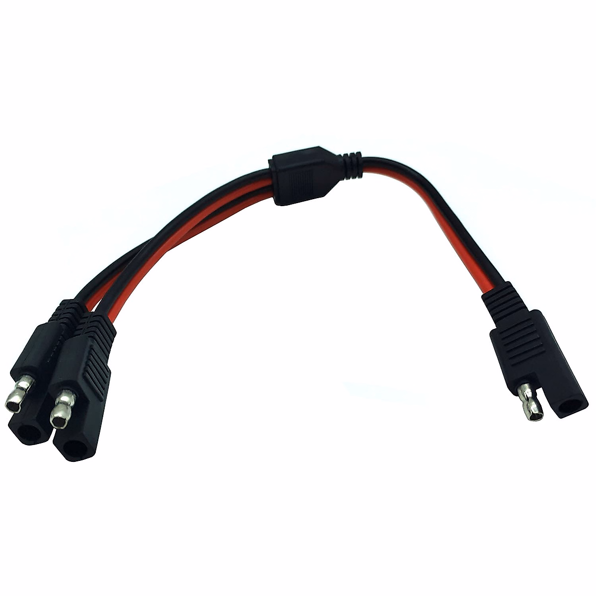 Halokny SAE Splitter Cable, 14AWG SAE 1 to 2 DC Power Automotive Y Splitter Extension Cable for Automobile and Solar Panel (1Ft/30cm)