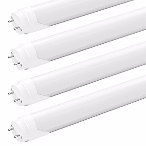 SHINESTAR T8 LED Bulbs 4 Foot, Tube Lights 18W 5000K Daylight, Ballast Bypass, Dual-end, T8 T10 T12 LED Replacement for Fluorescent Tubes, 2 pin G13 Base, Frosted Cover, 4 Pack