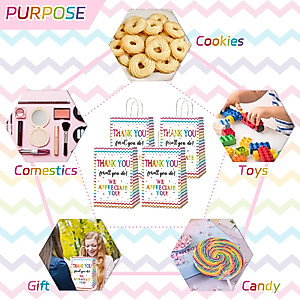 CHUNNIN 12 Pcs We Appreciate You Paper Gift Bags Thank You for All You Do Goodie Bag Be Thankful to Teacher Doctor Staff Treat Bag Decoration for Thank You Party Favors Congratulations Supplies