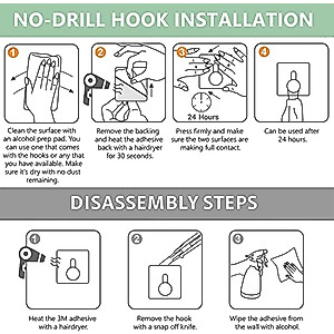 Sagetta Nickel Towel Racks for Bathroom, No-Drill Hooks SUS304 Stainless Steel Bathroom Accessories Kit Includes 16inch Towel Bar,3 Robe Towel Hooks,Toilet Paper Holder (Nickel)