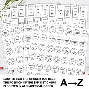 GMISUN Spice Labels Preprinted, Super Value Pack 380 Waterproof Spice Labels Stickers for Kitchen Organization, Modern Minimalist Label Stickers for Spice Jars, Mason Jars, Cruet Container