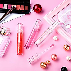 30 Pieces Empty Lip Gloss Tubes 5 ml Transparent Containers Clear Refillable Lipstick/Lip Balm/Eyelash Growth Liquid Tube Cosmetic Container with Rubber Stoppers for Girls