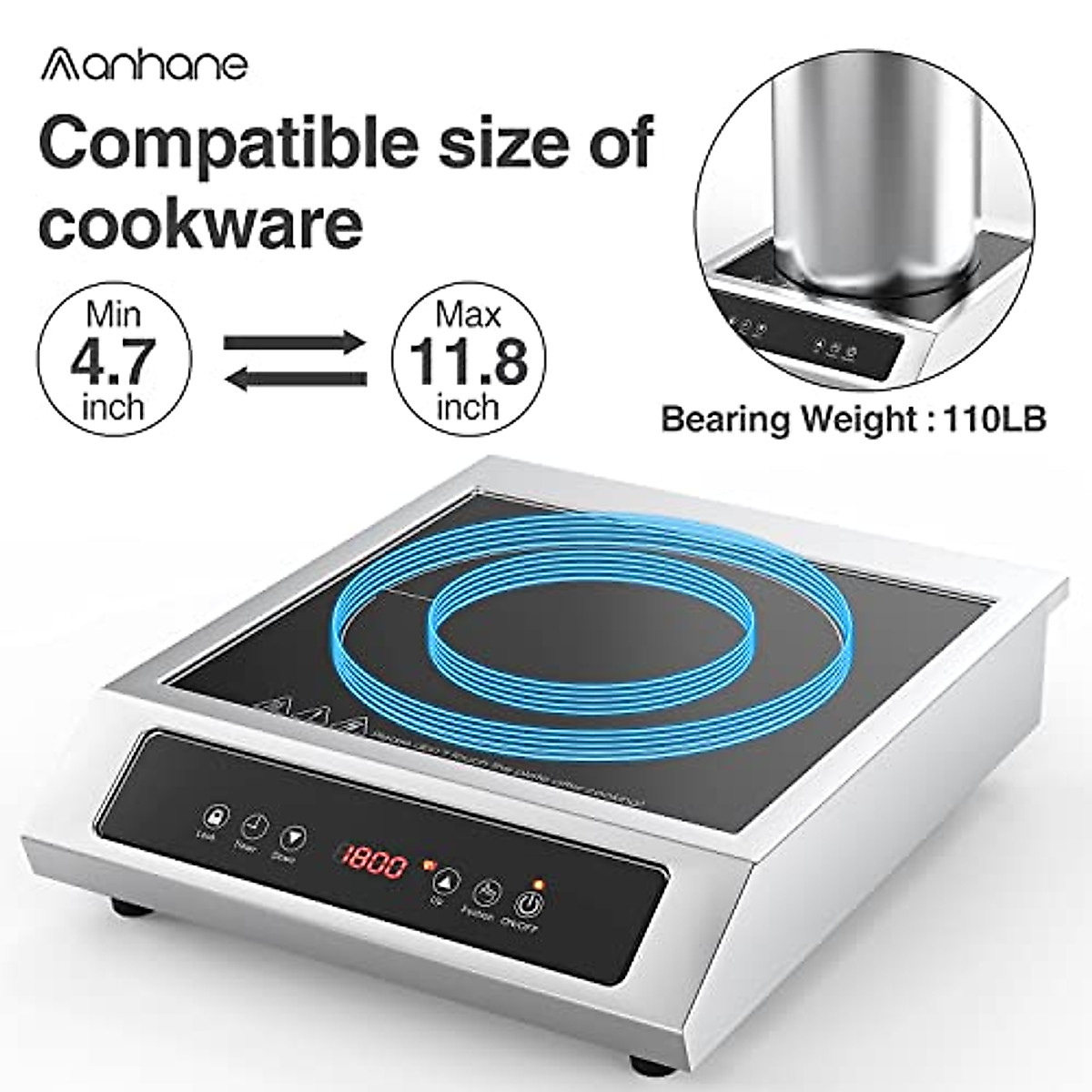 Portable Induction Cooktop, Countertop Burner Induction Hot Plate Electric for Cooking 1800W *2