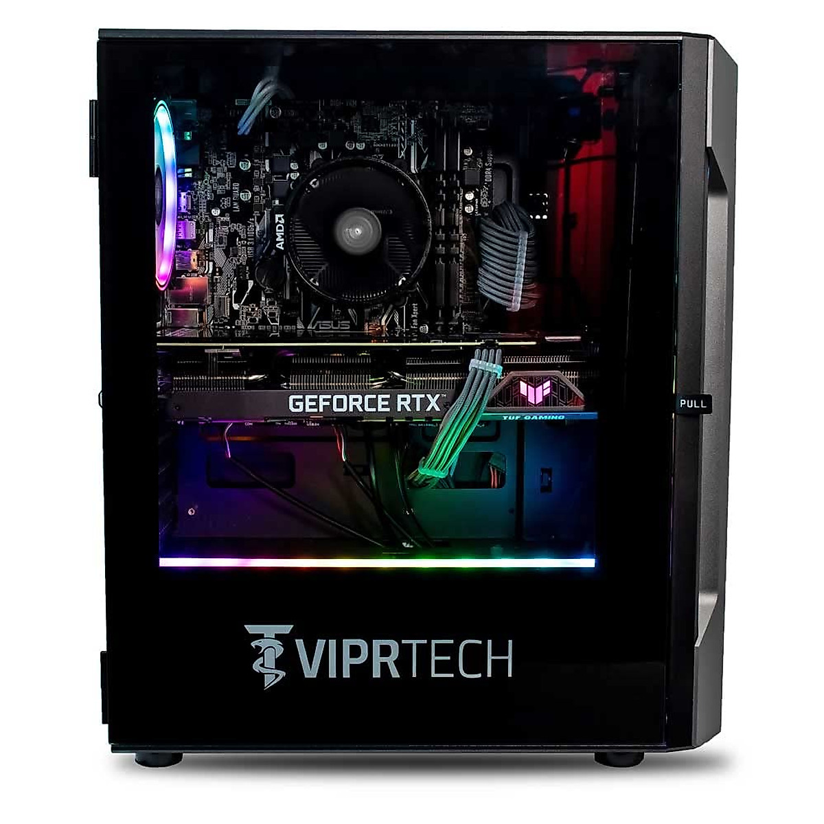 ViprTech Rebel Gaming PC Desktop Computer - AMD Ryzen 5 (12-LCore 3.9Ghz), RTX 3060 12GB, 32GB DDR4 3200 RAM, 1TB NVMe SSD, 600W Gold PSU, VR-Ready, Streaming, RGB, Win 11 Pro, Warranty, Black