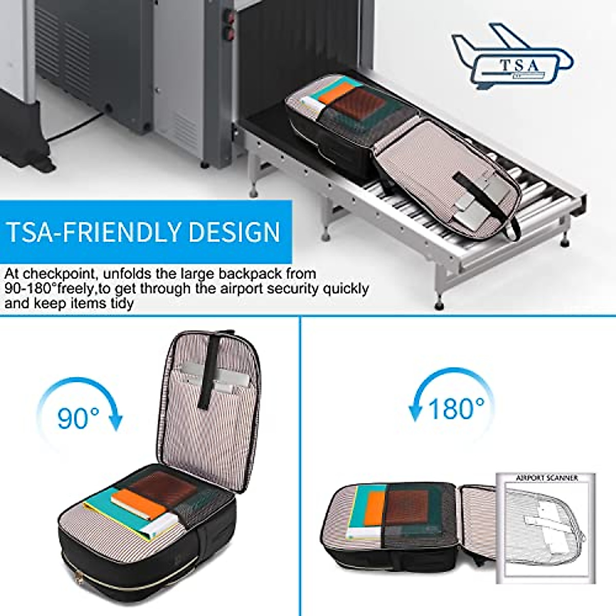 CAFELE Laptop Backpack 17.3 Inch Stylish Daypack with USB Port, Water-repellent College Bookbag,Large Bagpack for Travel/Business/Women/Quilted Black