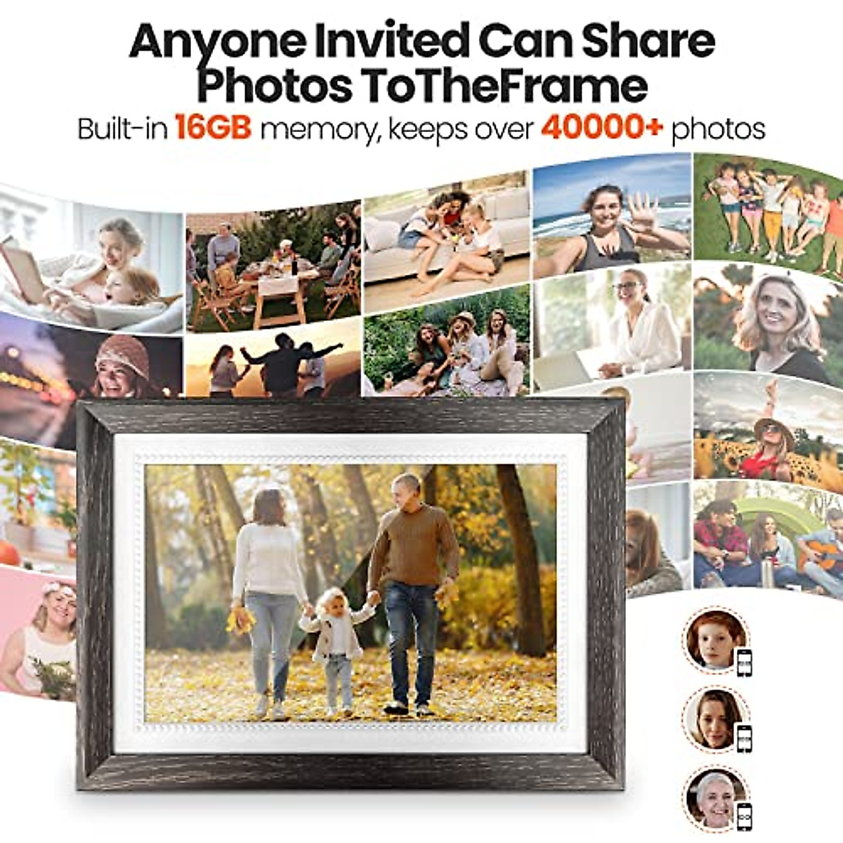 Frameo 10.1 Inch WiFi Digital Picture Frame, 1920 * 1200 FHD Resolution Digital Photo Frame, Free Storage - Gift Guide for Mother's Day