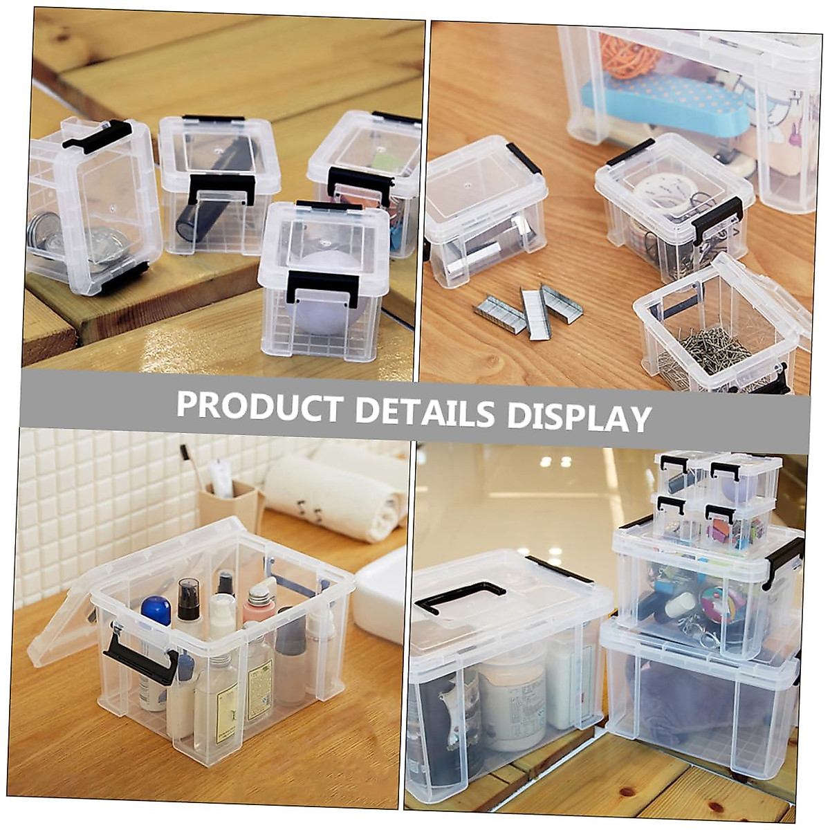 CHILDWEET 5pcs Boxes Tote Bags Portable Mini Bin Mini Screws Bins Small Sundries Case Small Plastic Tote Mini Bins Clear Mini Sundries Organizer Mini Plastic Tote Pp Storage Container