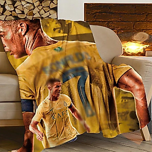 50''x60'' Flannel Football Player Blankets, Cozy Plush Throw Football Player Soft Blankets for Bedding Sofa and Travel Reserve air Conditioning Blanket Boys Girls Birthday Gifts