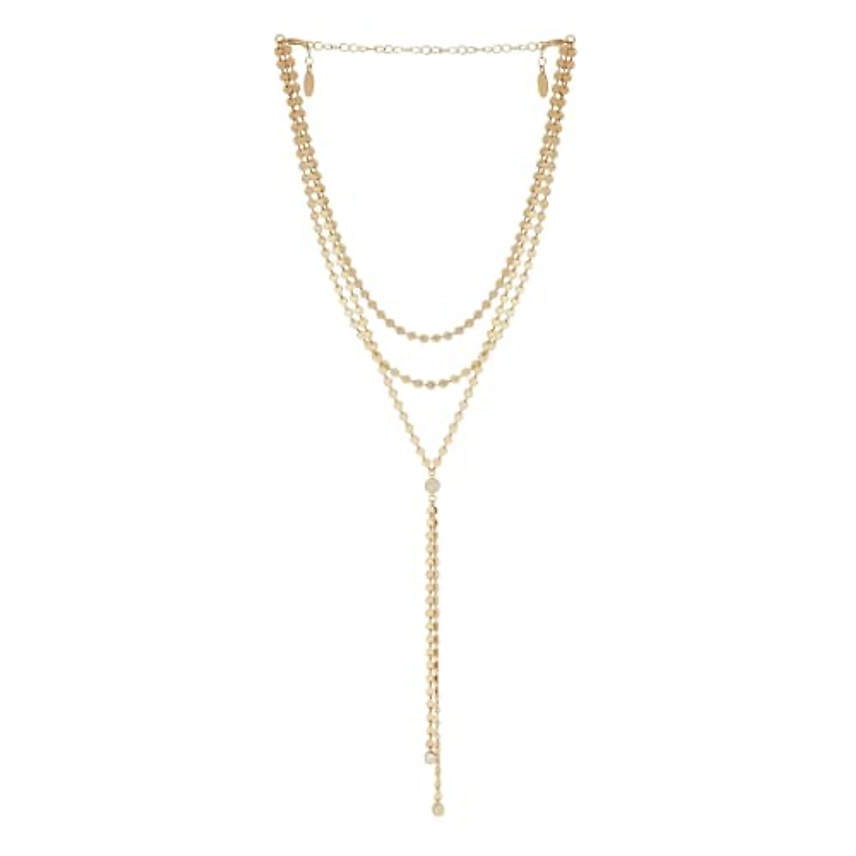 Ettika Lariat Necklace For Women. Y Necklace For Women. Royal Layered Lariat Necklace. 18k Gold Plated Crystal Chain, Jewelry