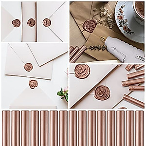 Glue Sticks, 12Pcs Wax Seal Sticks with Seal Glue Gun Set for Stamp Seals, Wedding Invitations, Envelopes Seal, Package Decoration Seal