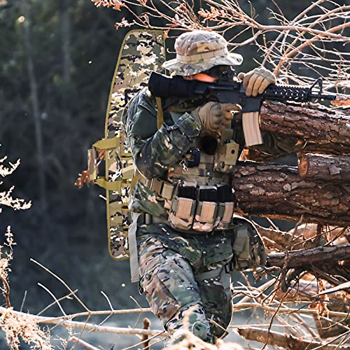 AUMTISC AR 15 Soft Rifle Gun Case, Tactical Shooting Range Rifle Gun Bag with 5 Pouches and Ajustable Shoulder Strap, Black 39 Inch