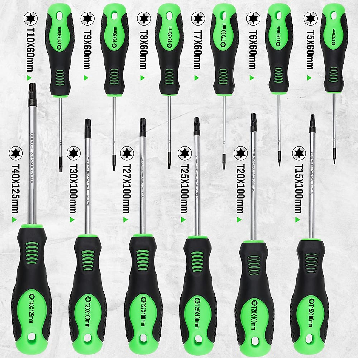 SWANLAKE Magnetic Torx Screwdriver Set - 13 Pieces - T5 to T40 Star Screwdrivers