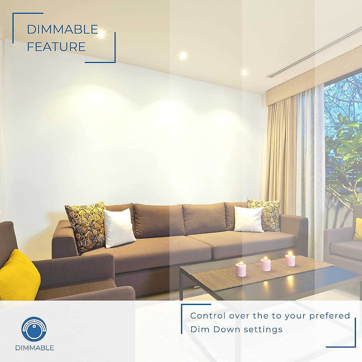 Perlglow 18 Pack 5 inch Slim Ultra-Thin Square Downlight Luminaire, Brushed Nickel, LED Recessed Light Fixtures Dimmable 15W=100W, 1100 Lumens, IC Rated, 5CCT Selectable 2700K|3000K|3500K|4100K|5000K