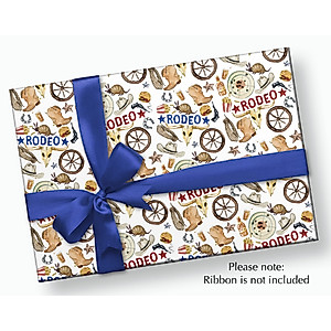 Stesha Party Western Wrapping Paper Rodeo Gift Wrap - Folded Flat 30 x 20 Inch (3 Sheets)