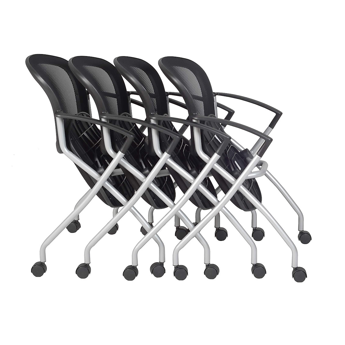 Regency Cadence Nesting Chair (4 Pack), Black