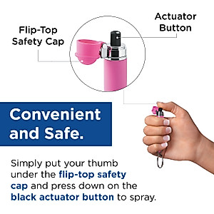 Mace Brand KeyGuard Mini Pepper Spray, Pink, 2-Pack – Accurate 5’ Powerful Pepper Spray Keychain for Women & Men – Refillable Spray, Flip-Top Safety Cap for Fast Access – Easy to Use, Made in The USA