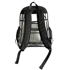 FENZA Clear School Bagpack Stadium Approved Waterproof for Concert Work Sport Event Heavy Duty PVC Transparent, Reinforced Straps & Front Accessory Pocket - Perfect for Security, & Sporting Events