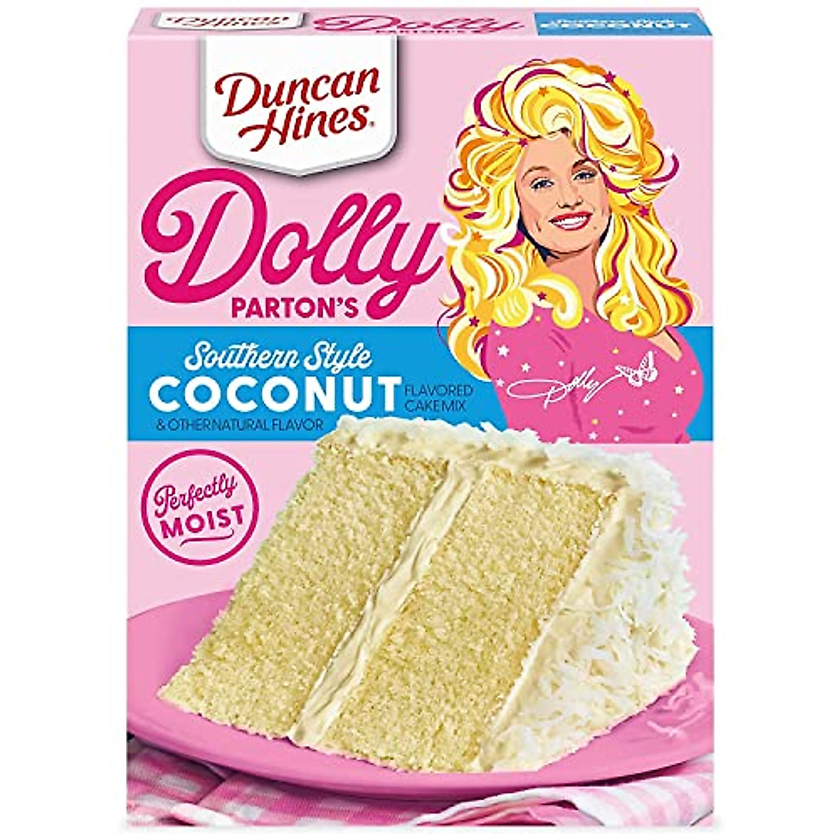 Duncan Hine's Dolly Parton's Favorite Southern-Style Coconut Cake Mix Set! Flavored With Vanilla Frosting! Easy To Make Deliciously Moist At Home! Choose Your Flavor! (Coconut), 2 Piece Set