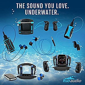 H2O Audio Interval - Swimming Headphones Made for Apple Watch with Bass-Amplified Surge S+ Swimming Earbuds - Bluetooth Swimming Headphones for Underwater Sports - 6-Hour Playtime - Waterproof IPX8