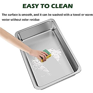 hannger Stainless Steel Cat Litter Box, 4 Pack Extra Large High Sided Cat Litter Box, Metal Litter Box for Cats and Rabbit, Odor Control Litter Pan, Easy to Clean, 23.4" L x 15.7" W, 5.9" Deep