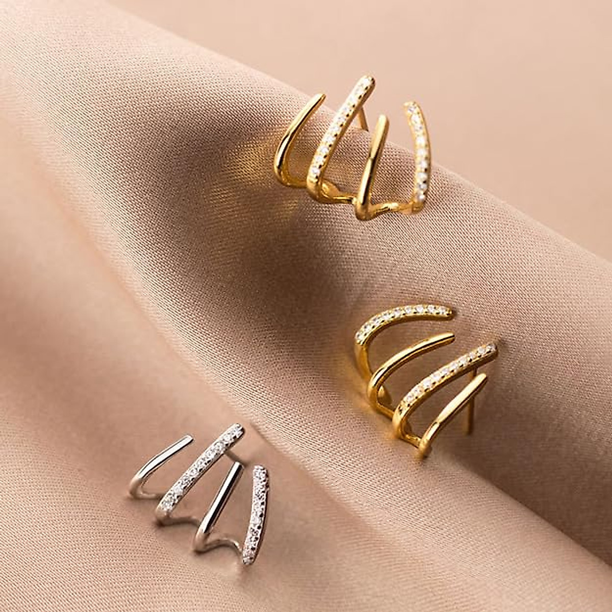 Claw Earrings for Women Gold Double Hoop Earrings for Single Piercing Gold Cat Claw Earrings Gold Ear Cuff Earrings for Women Minimalist Fashion Gold Earrings