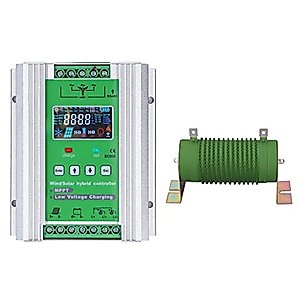 Luqeeg 2000W MPPT Wind Solar Hybrid Controller for 0-1000W Wind with 0-1000W Solar Panel System, Hybrid MPPT Boost Controller with Booster Function, Voltage Automatic(DC12V 24V