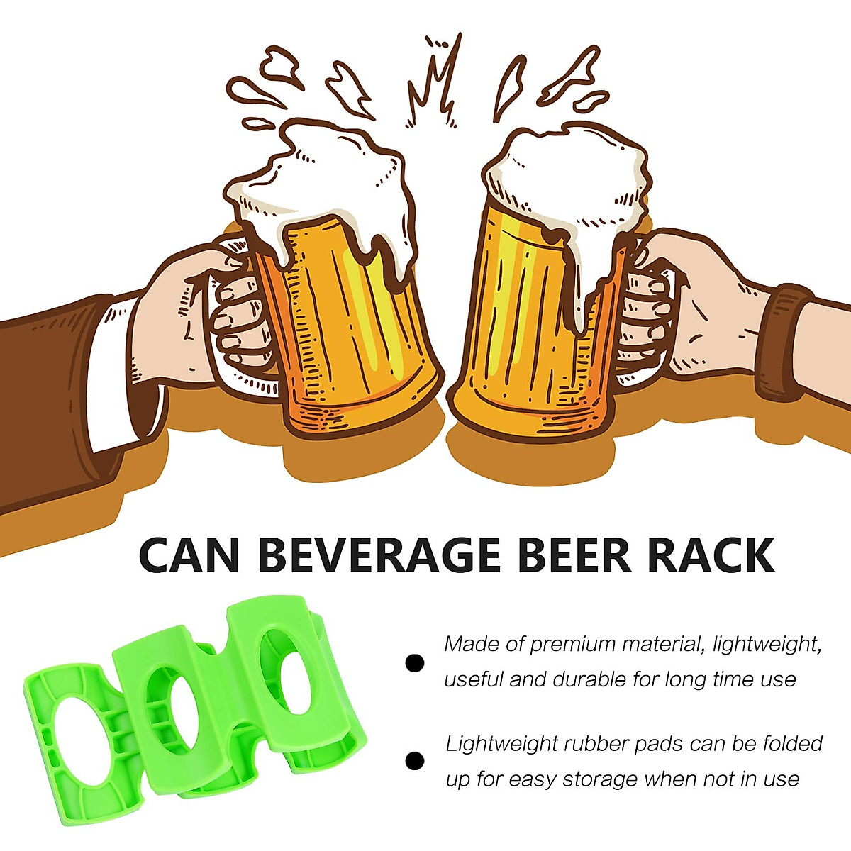 DOITOOL Foldable Water Bottle 2pcs Bottle Stacking Mat Foldable Silicone Bottle and Can Stacker Can Holder Rack Space Saver Organizer for Refrigerator Pantry Countertop Cabinet Green Soda Fridge