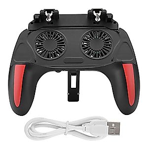 Shanrya Mobile Phone Gamepad, Comfortable Touch Dual Cooling Fans, Heat Dissipation for Smartphone Watching Film Playing Games(5000mah)