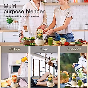OTE Smoothie Blender, Retro Kitchen Small Glass Blender for Shakes and Smoothie with 400ml Glass Container To Go