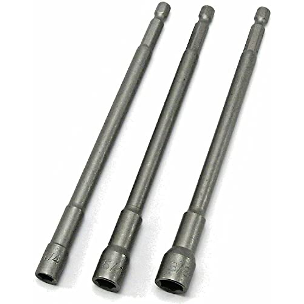 VCT 3pc 6" Long Magnetic Nut Driver Set 1/4" 5/16" 3/8" Power Drills Power Drivers