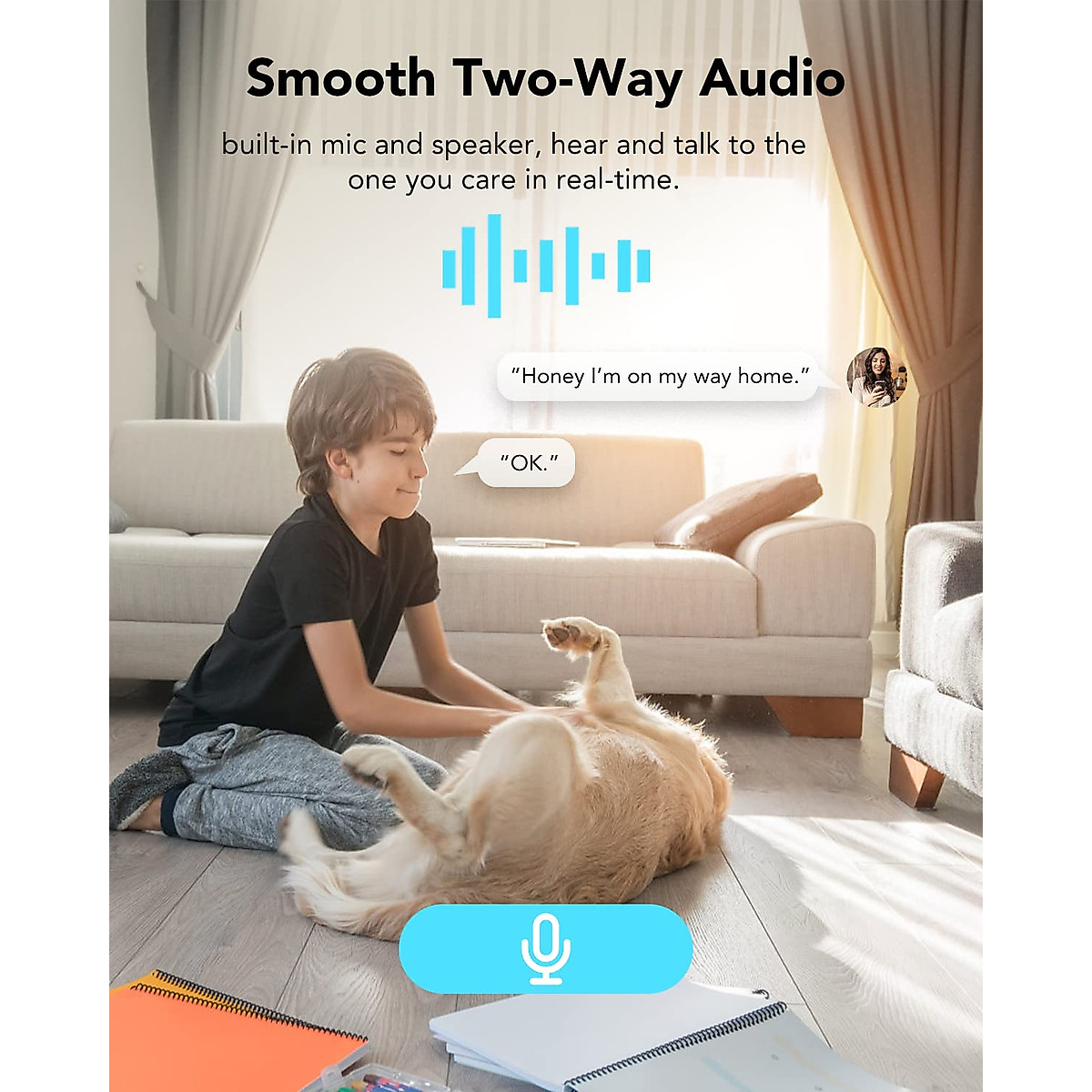 4MP Indoor Camera,2.4/5GHz WiFi Security Cameras,Wireless 5g Pet Camera with Phone App for Doggy,Cat,Puppy, Baby Monitor with Night Vision, Motion Tracking, Sound Alerts, Cloud/SD Storage,Alexa