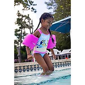 Bluey & Bingo Toddler Girls One-Piece Bathing Suit Pink/Blue 4T